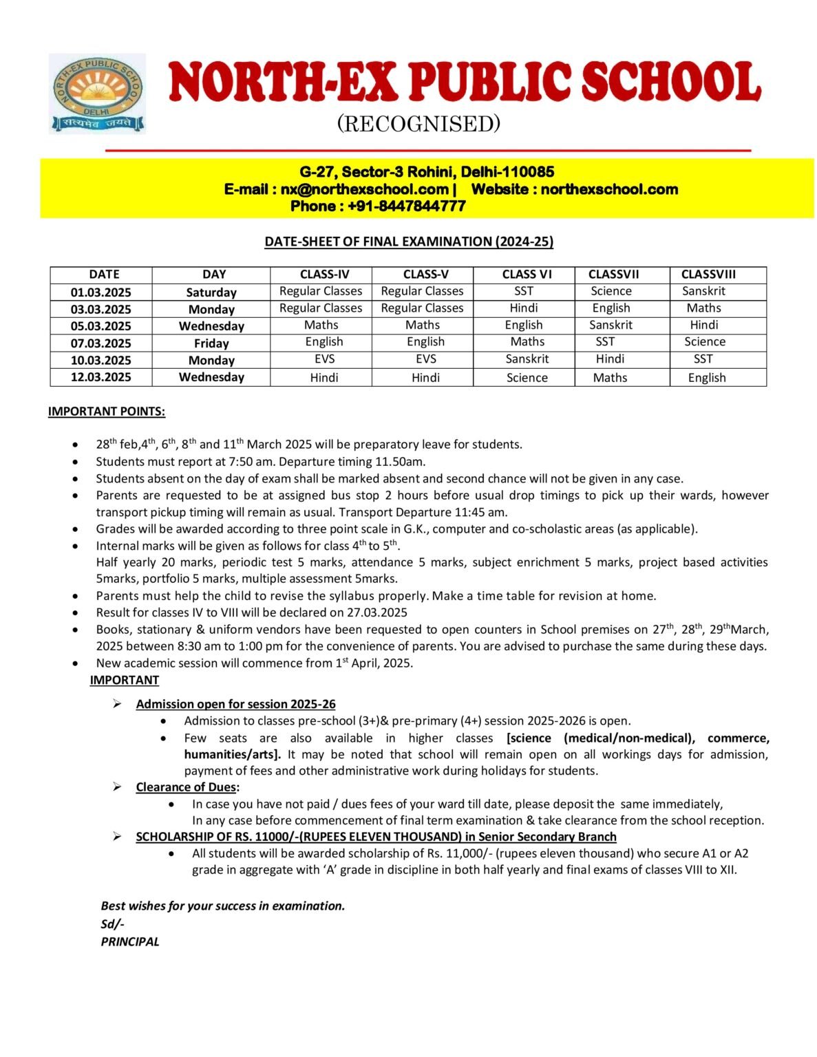 Final Term Exam Datesheet, Session 2024-2025 | Free NCERT Books & Solutions